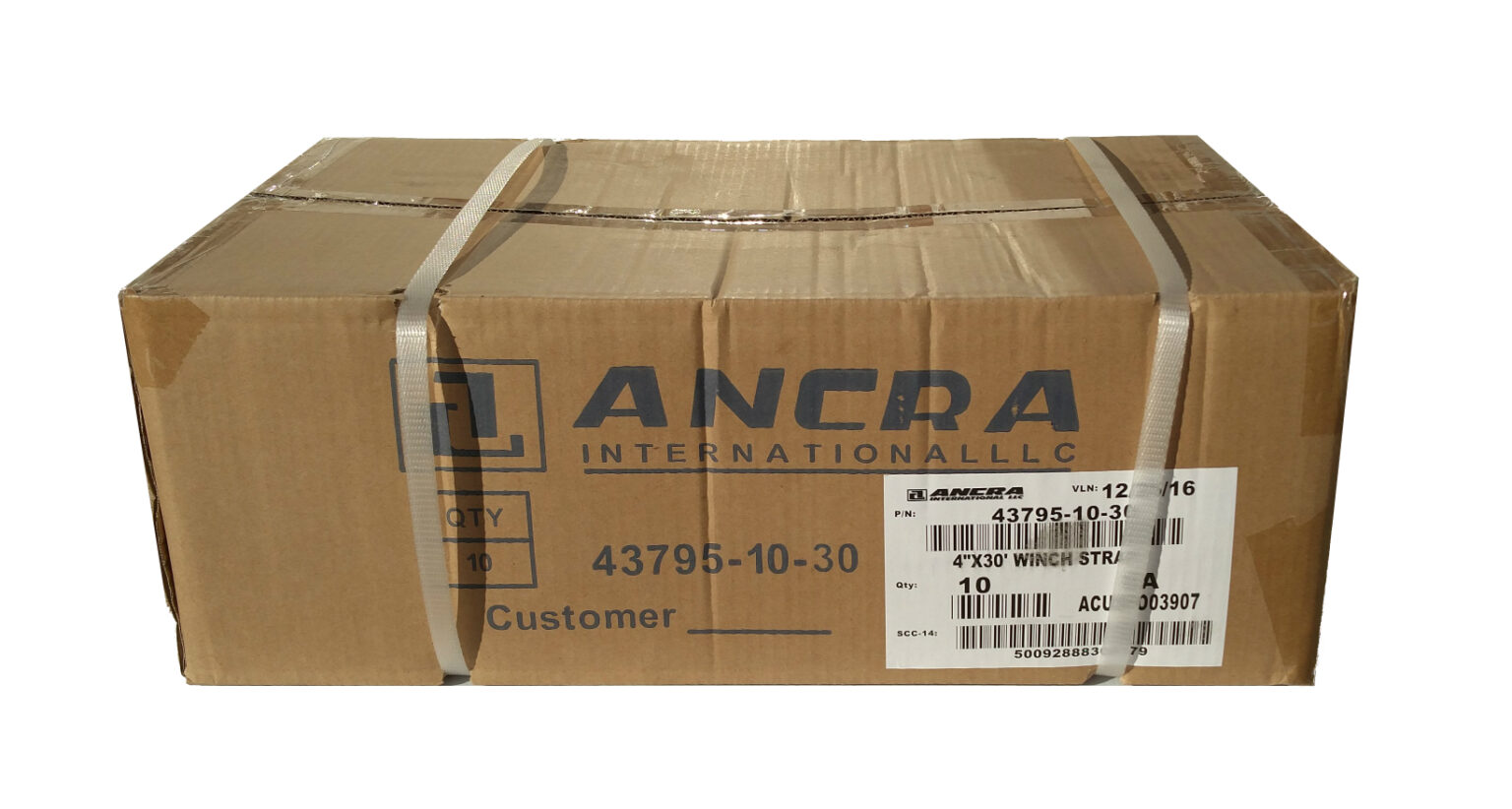 10 PACK OF ANCRA 4" X 30' FLAT HOOK WINCH STRAP 43795-10-30 - ILoca