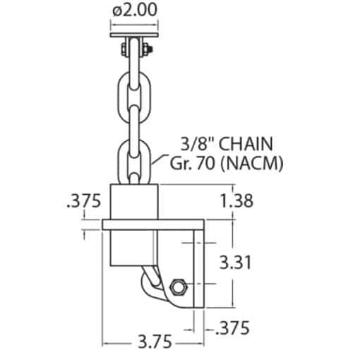 Ancra Bolt-On Plated Floor Chain Tie Down | ILoca Services, Inc.